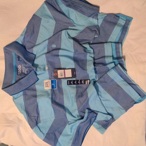 Izod | Shirts | Izod Advantage Performance Polo Blue Stripes Xxl | Poshmark